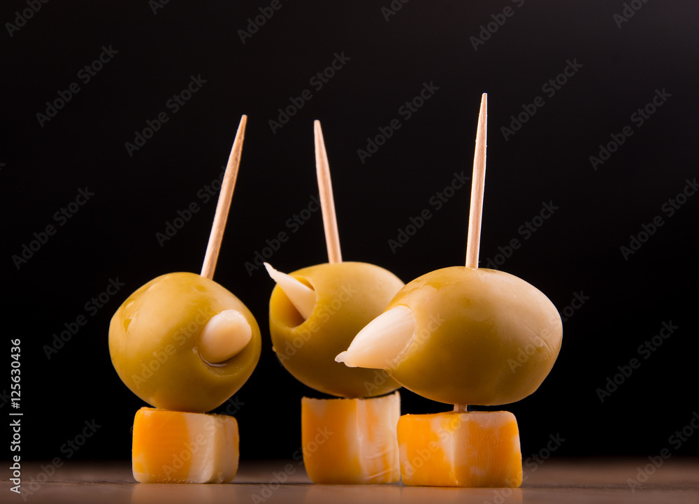 Cheese Cubes On Toothpicks