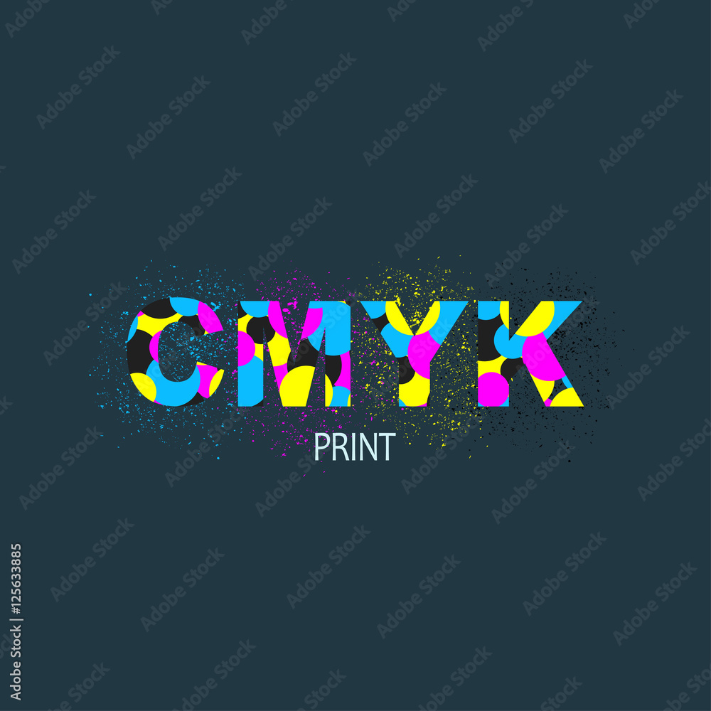 Vector CMYK logo concept. Logotype for print service business. Printing ...
