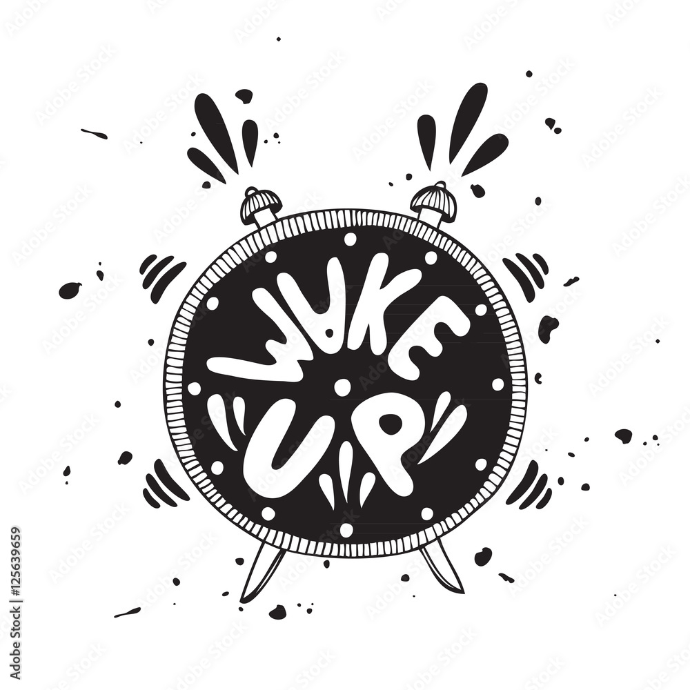 Wake up modern lettering poster Stock Vector | Adobe Stock