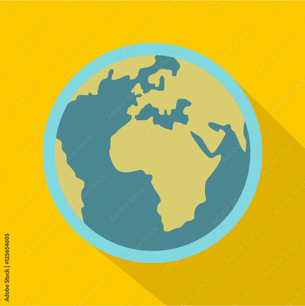 Blue planet Earth icon. Flat illustration of planet Earth vector icon ...