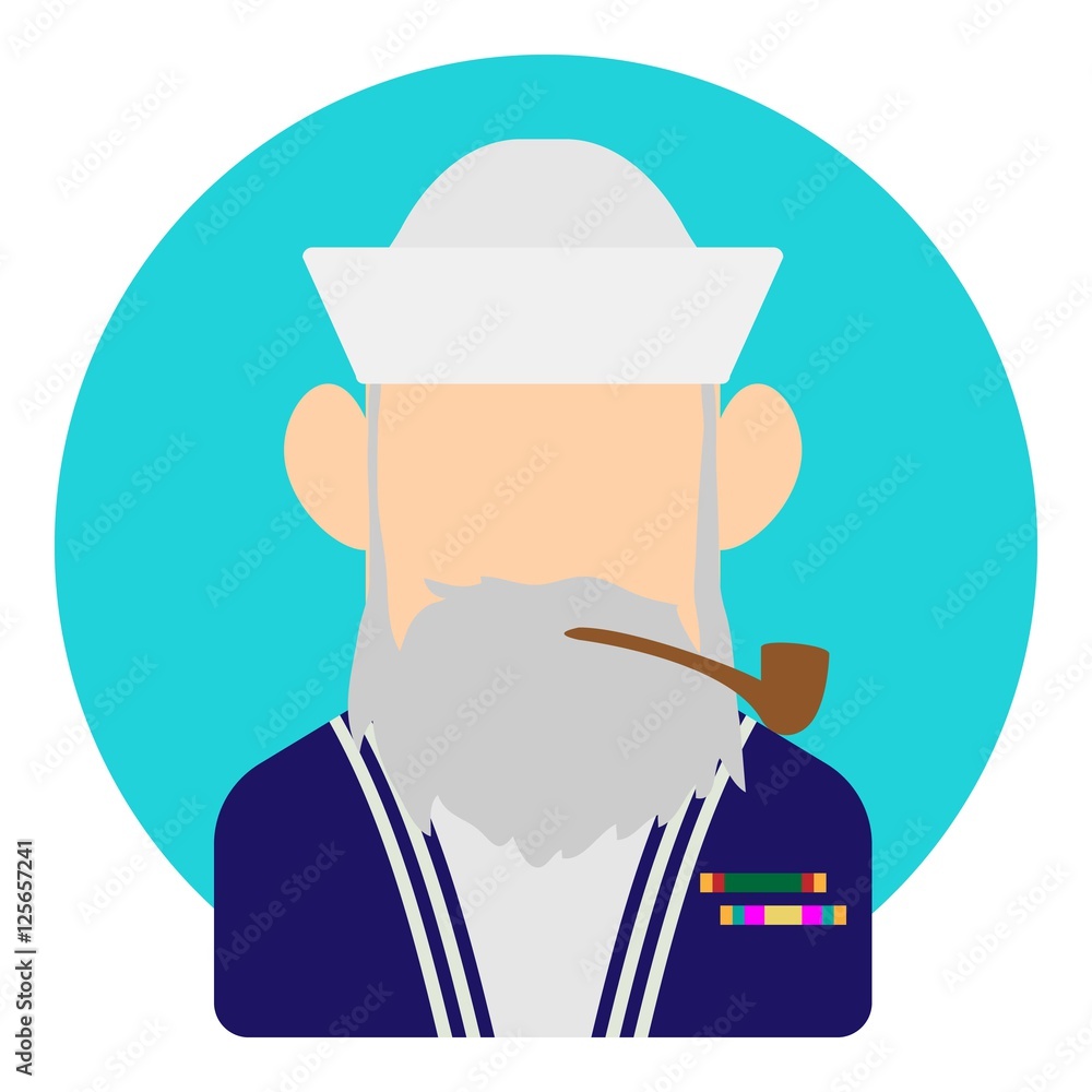 Avatar man sailor icon. Flat illustration of avatar man sailor vector ...