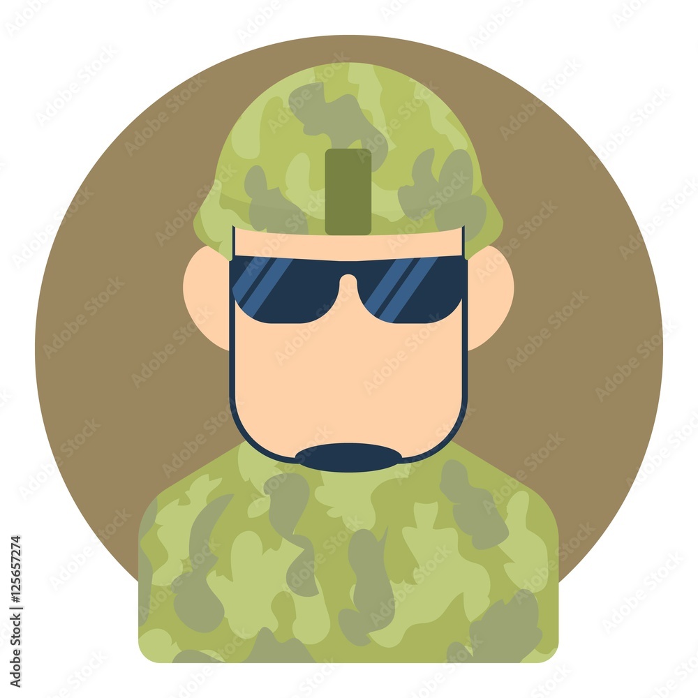Avatar male soldier icon. Flat illustration of avatar male soldier ...