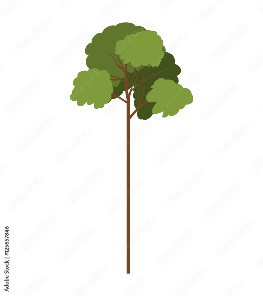 silhouette tree with leafy branches model eight vector illustration ...