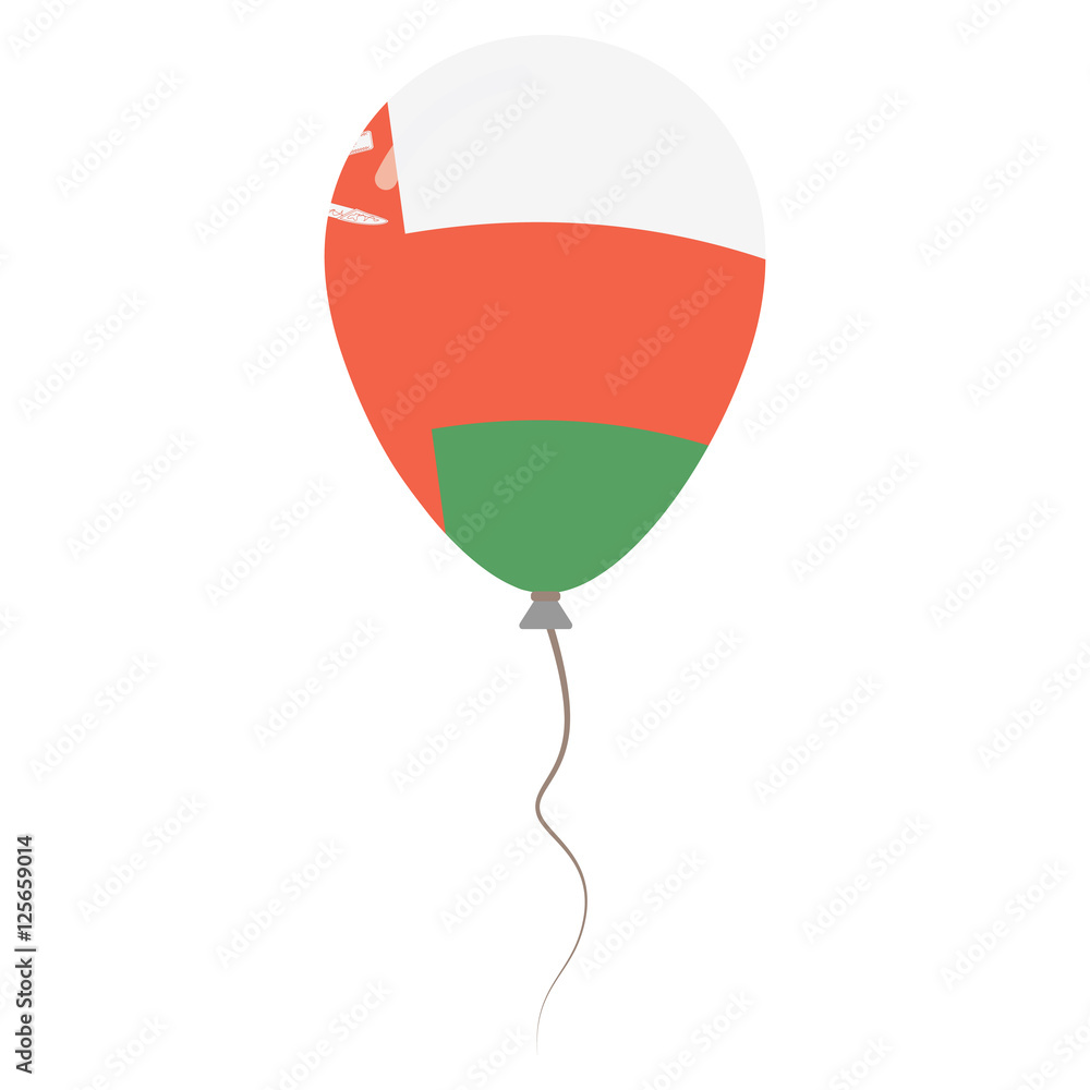 Sultanate of Oman national colors isolated balloon on white background ...