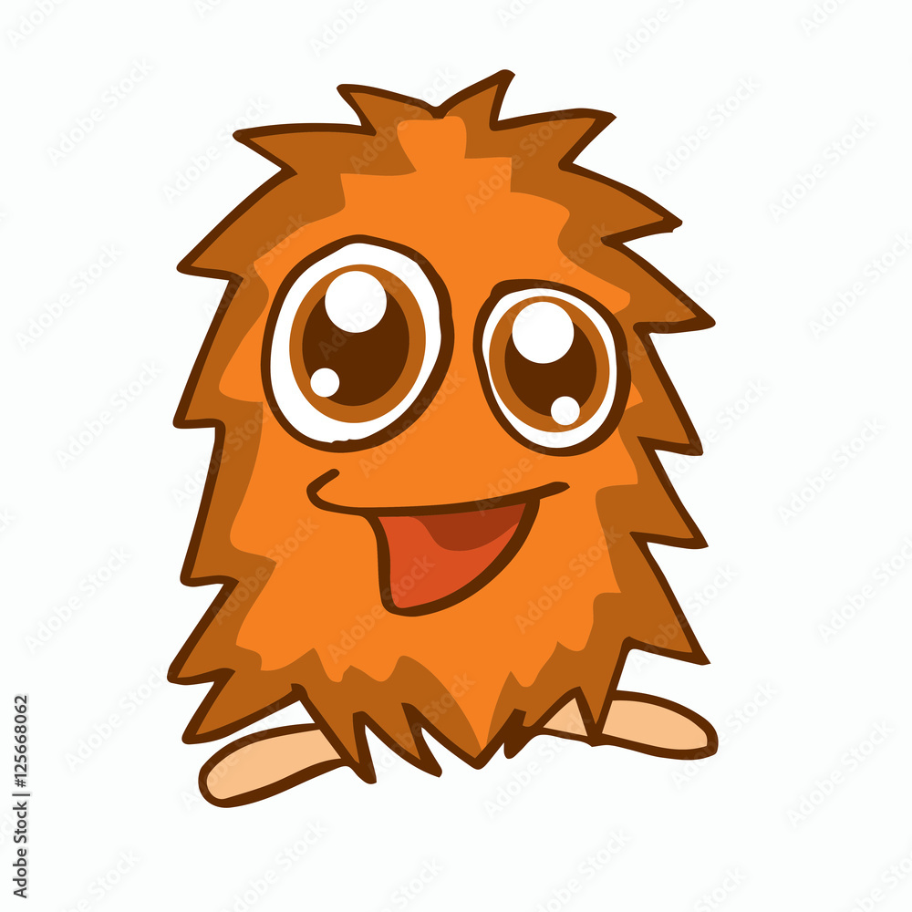 Brown monster for kids design cartoon Stock Vector | Adobe Stock