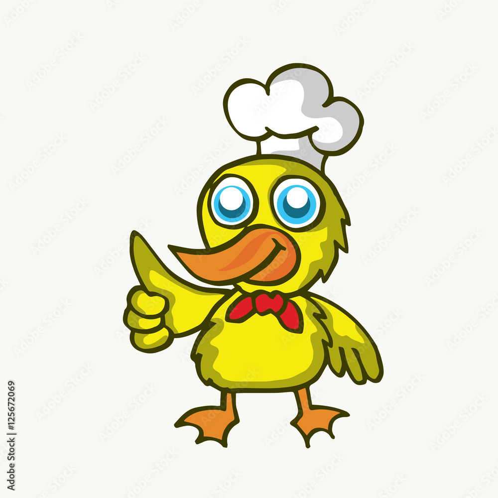 Cartoon duck cooking design for kids Stock Vector | Adobe Stock