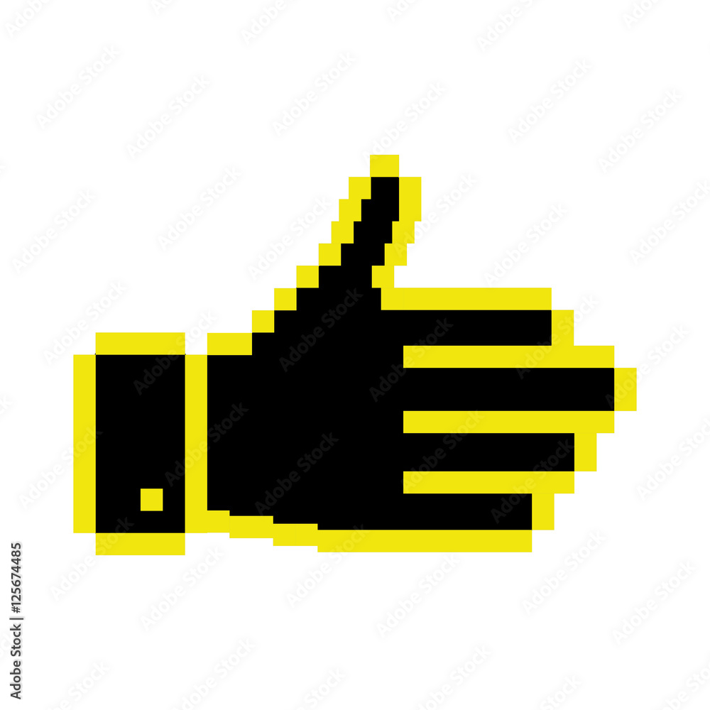 Vecteur Stock black and yellow Cursor concept hand shape icon over ...