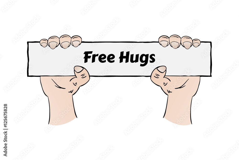 Vetor de free hugs sign holding in hands ready for free hug do Stock ...