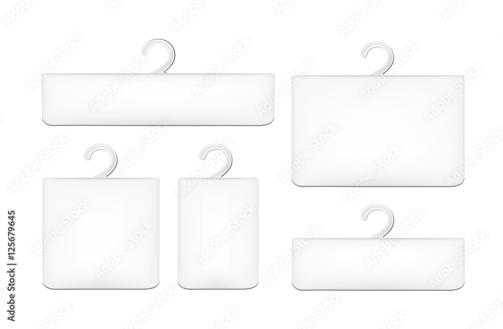 Realistic white paper packaging box with hanger Stock Vector | Adobe Stock