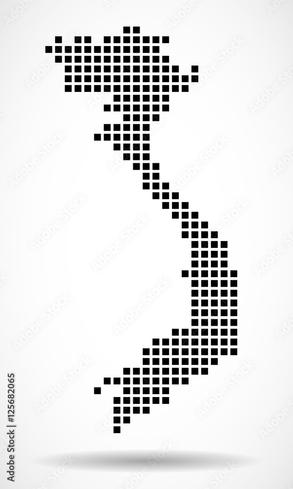 Pixel map of Vietnam. Vector illustration. Eps 10 Stock Vector | Adobe ...