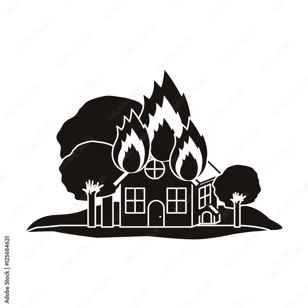 fire emergency. natural disaster design over white background. vector ...