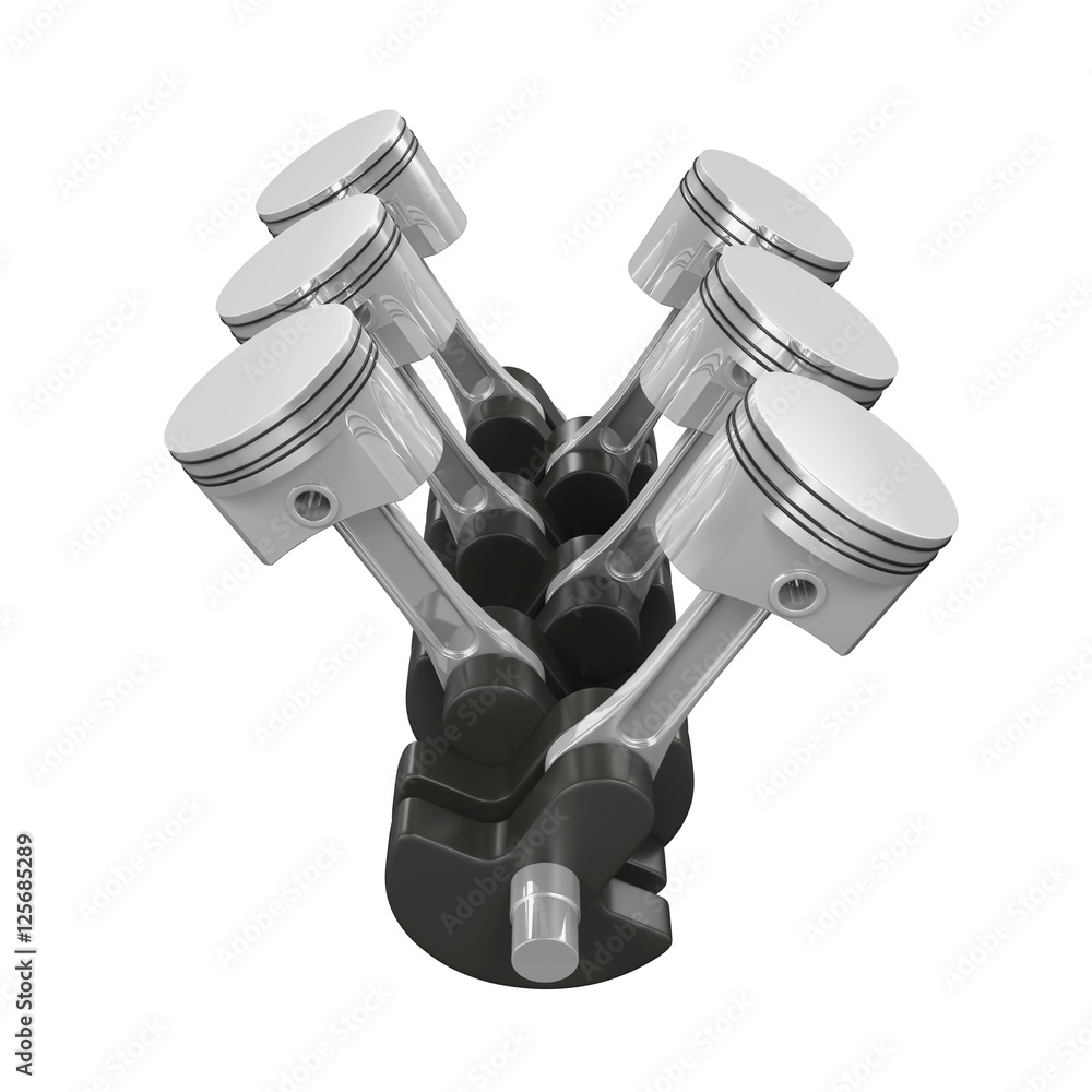 V6 Engine Pistons Stock Illustration | Adobe Stock