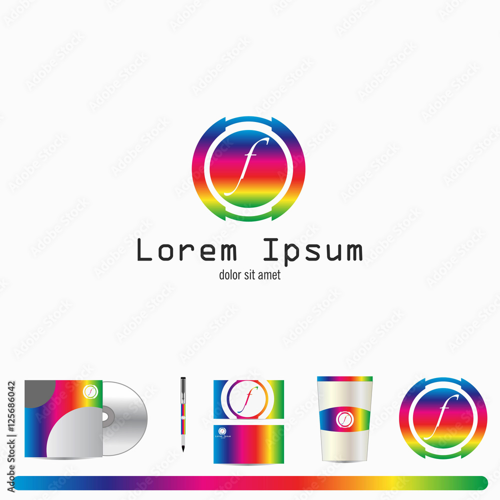 round circle letter F company logo Stock Vector | Adobe Stock