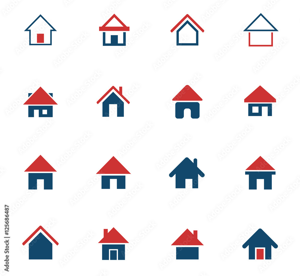 home icon set Stock Vector | Adobe Stock