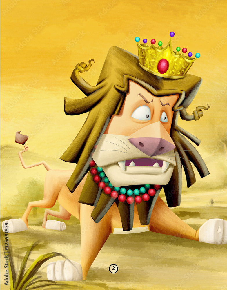 The greedy lion story (2) Stock Illustration | Adobe Stock