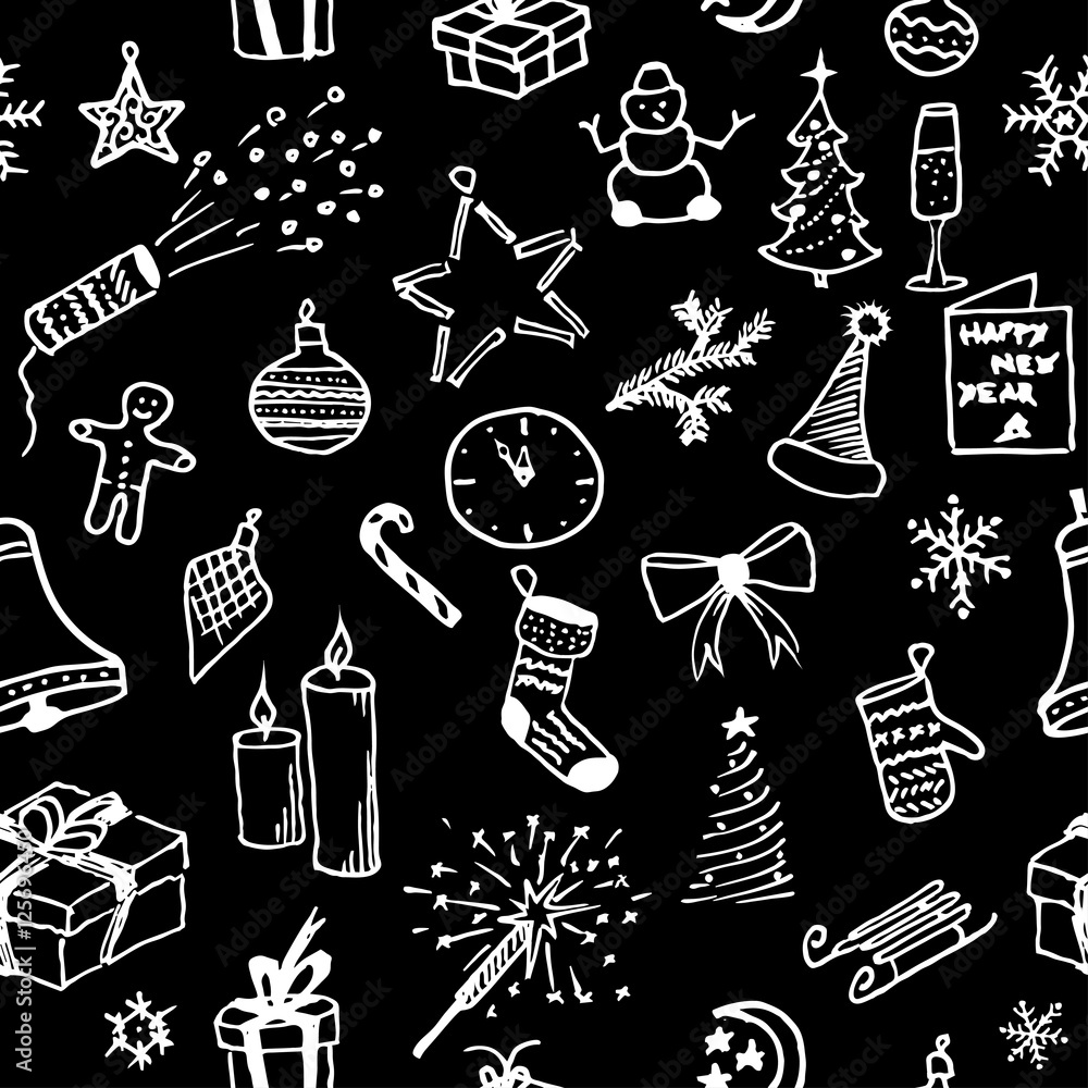 Merry Christmas. Christmas seamless pattern. Holiday background ...