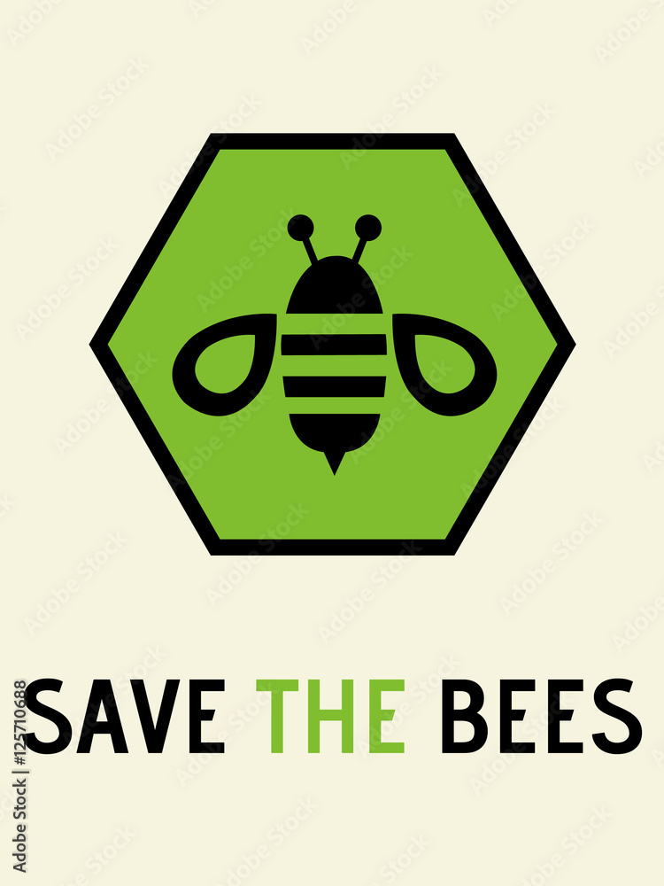Vector Save the Bees Illustration Stock Vector | Adobe Stock
