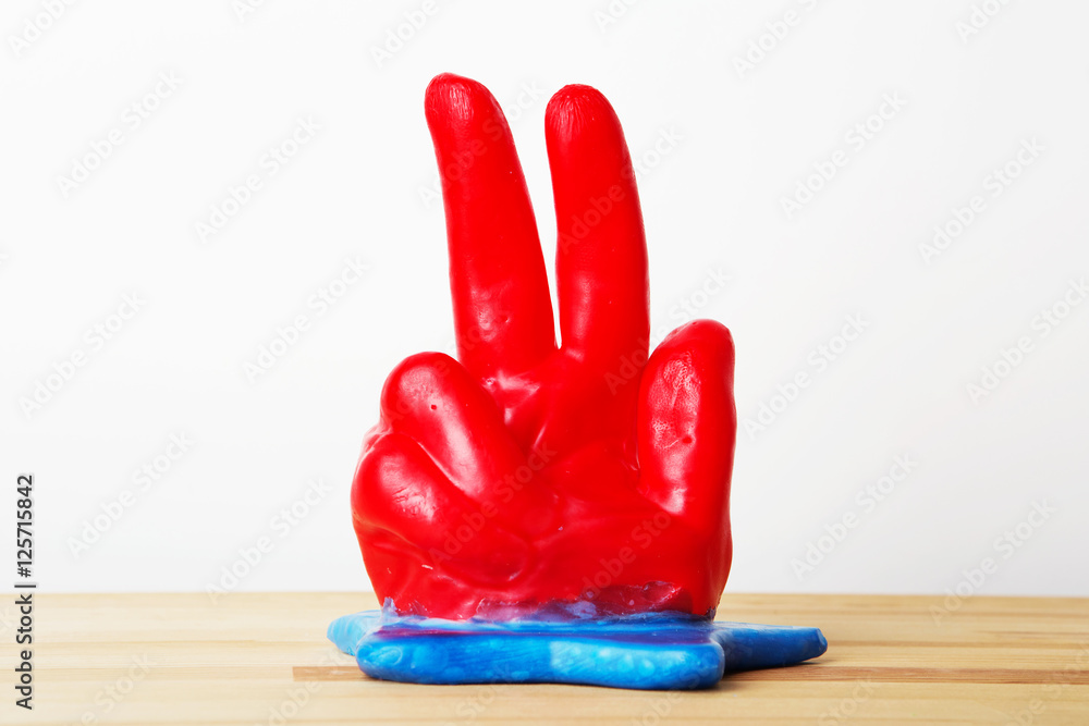 Wax Hand. Hand shaped candle. Stock Photo | Adobe Stock