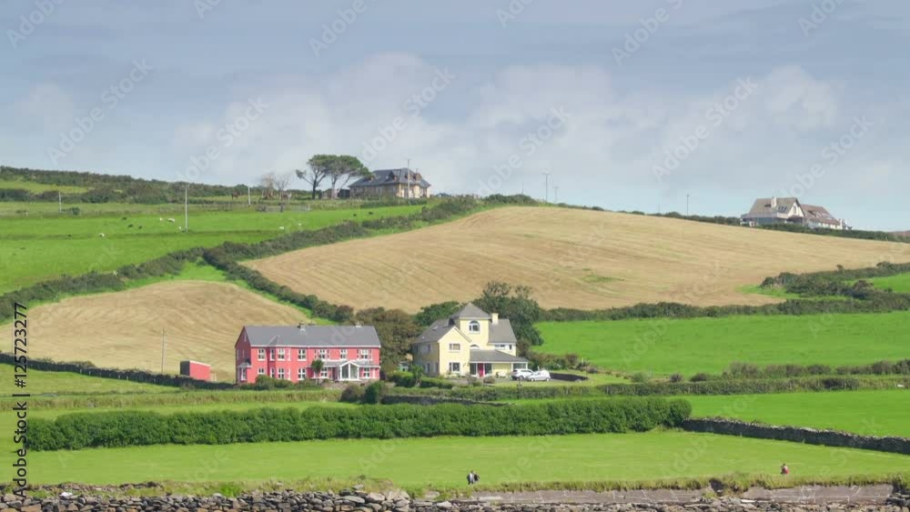 A small farmland in the small village in Ireland with the small farm ...