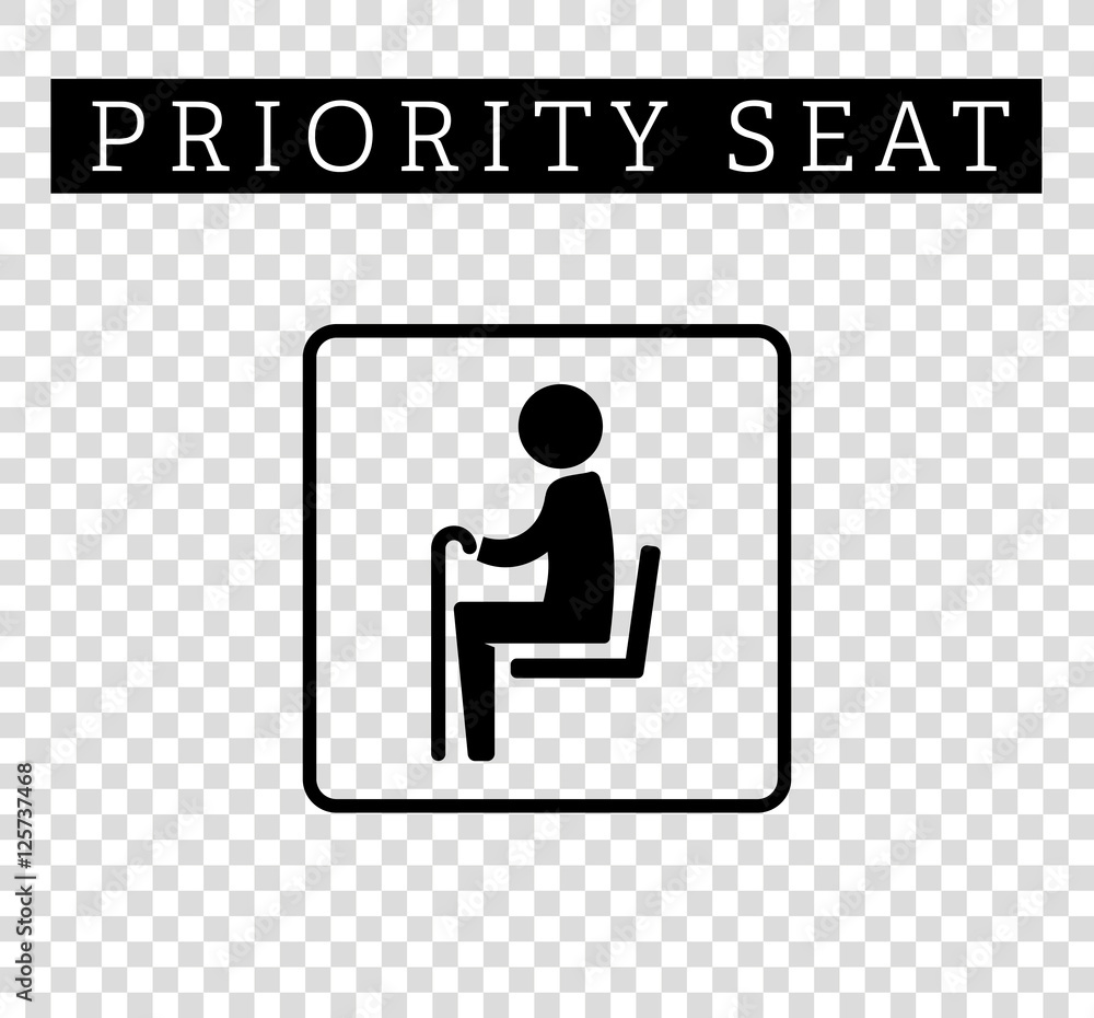 Seniors or old man sign. Priority seating for customers, special place ...