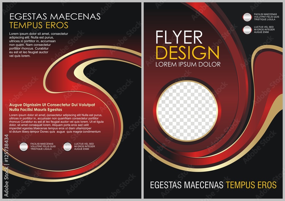 Dark Red & Gold Corporate brochure flyer design layout template in A4 ...
