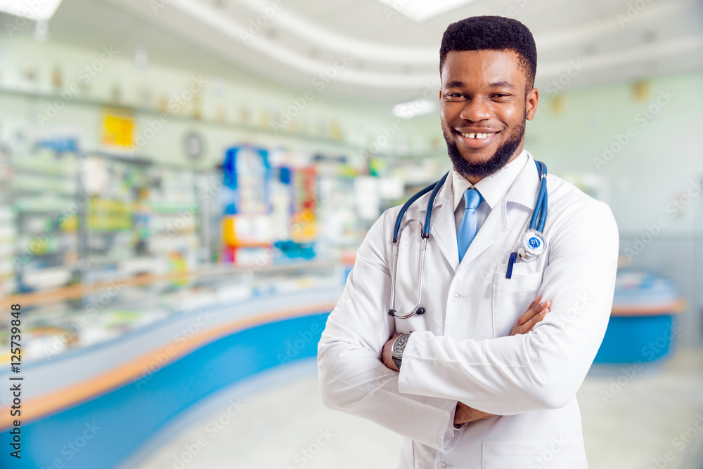 Black pharmacist at pharmacy. Stock Photo | Adobe Stock
