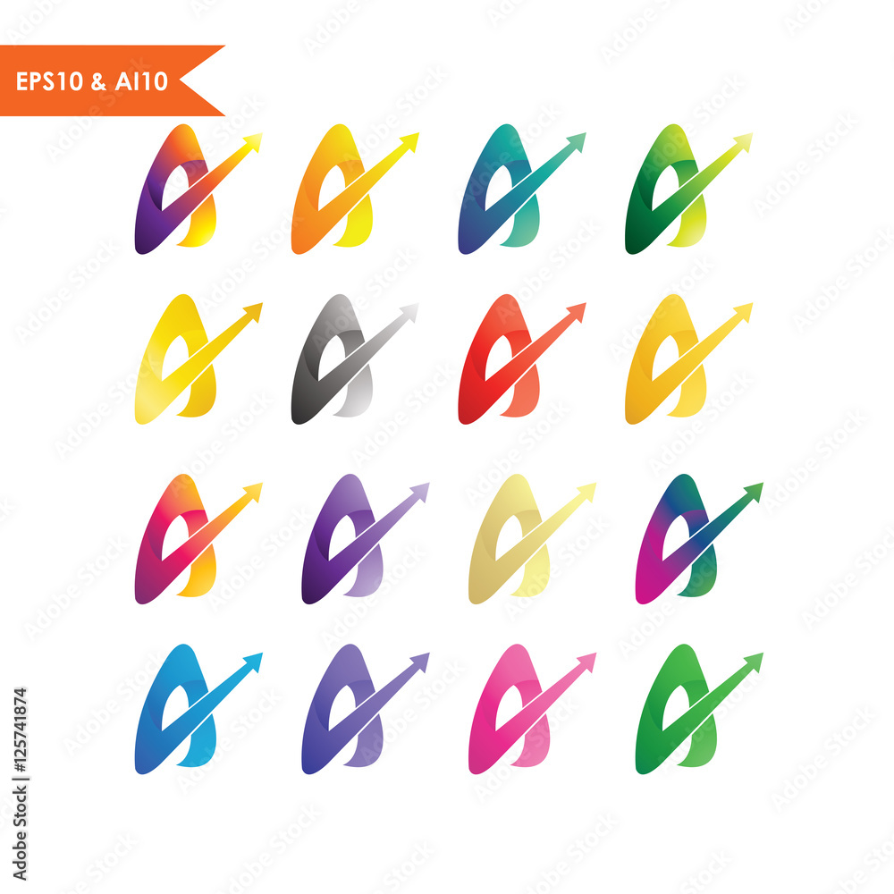 Letter A progressive Stock Vector | Adobe Stock