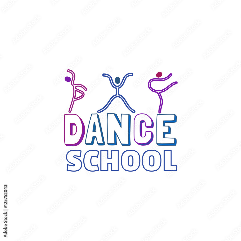 Dance icon concept. Ballet studio logo design template. Fitness dance ...