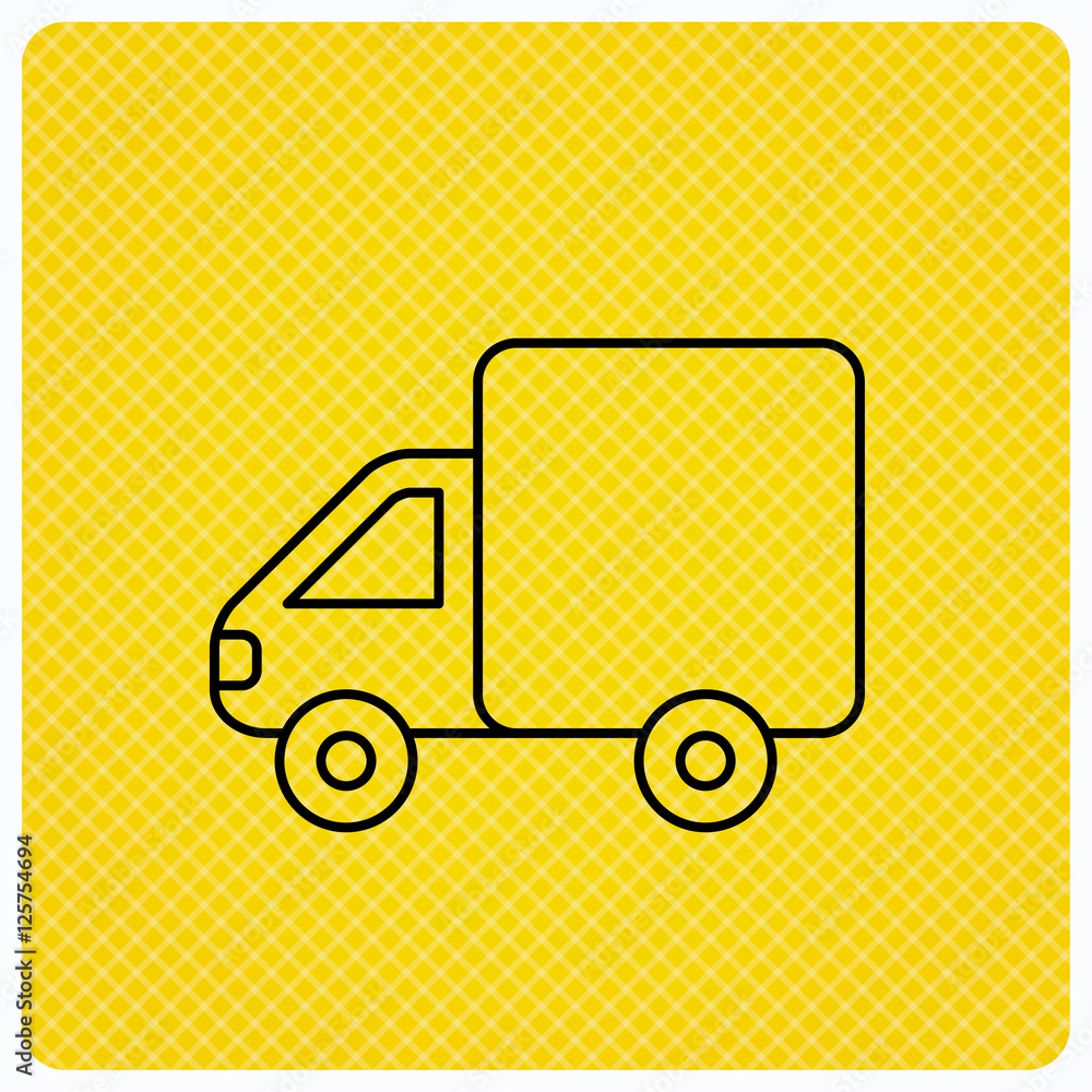 Delivery truck icon. Transportation car sign. Logistic service symbol ...