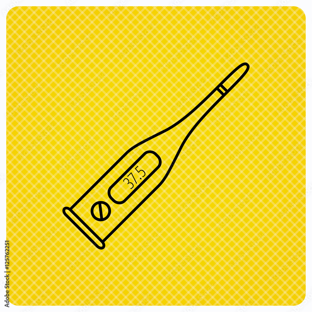 Electronic thermometer icon. Measurement tool sign. Temperature control ...