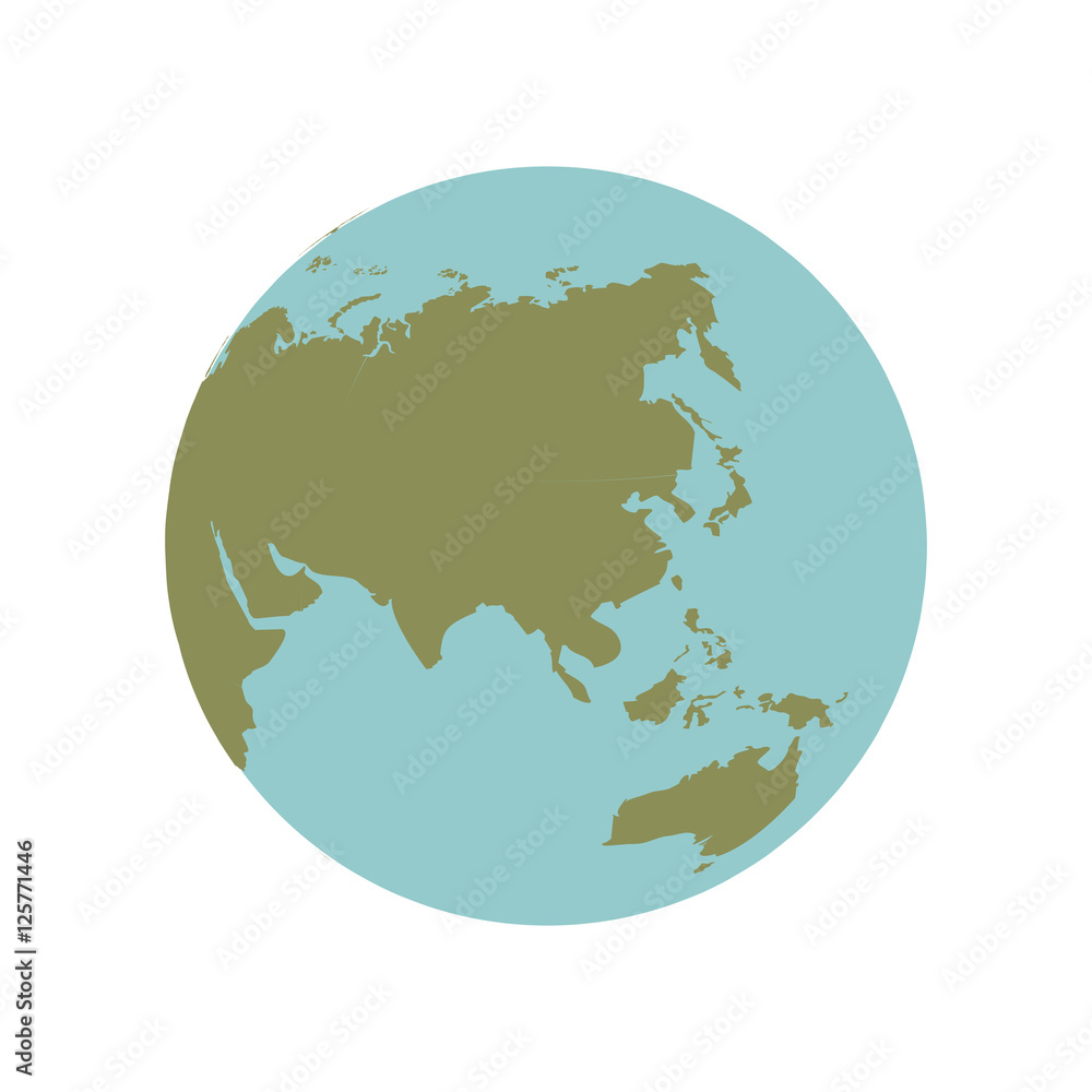 earth planet icon over white background. world globe sphere. vector ...