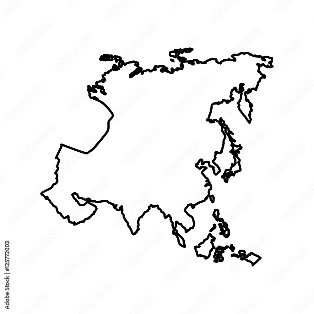 silhouette of asia continent icon. world map design. vector ...