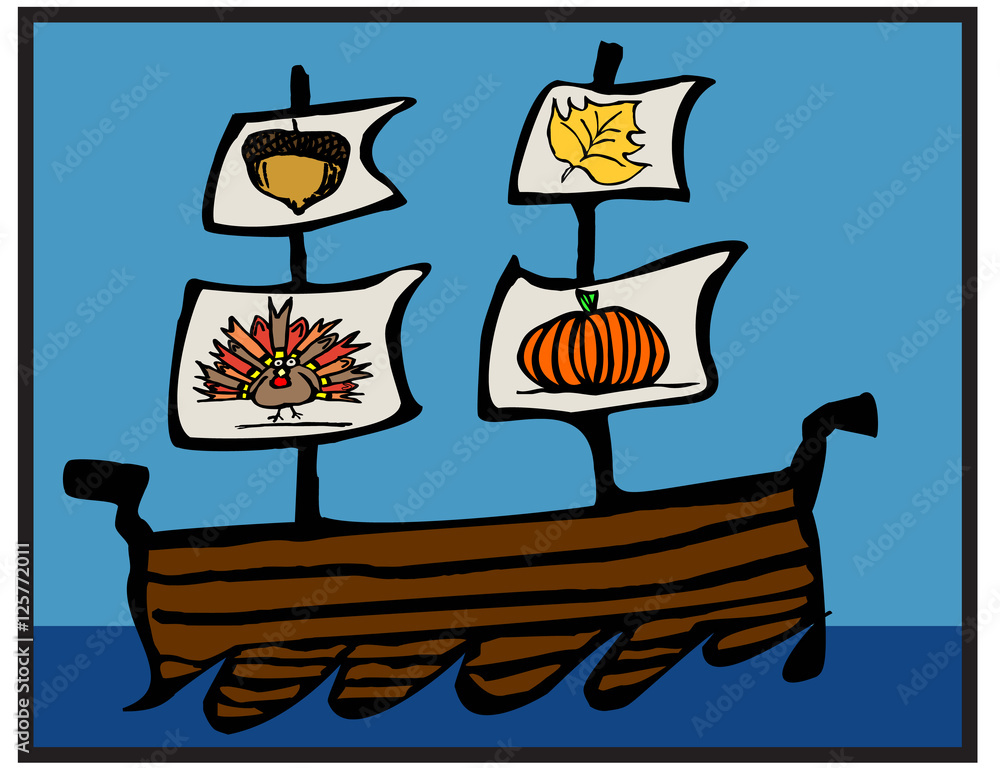 Vecteur Stock Thanksgiving Boat | Adobe Stock
