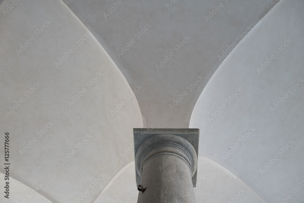 Cross vaults and column Stock Photo | Adobe Stock