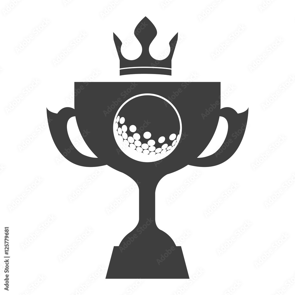 competition golf trophy cup over white background. vector illustration ...