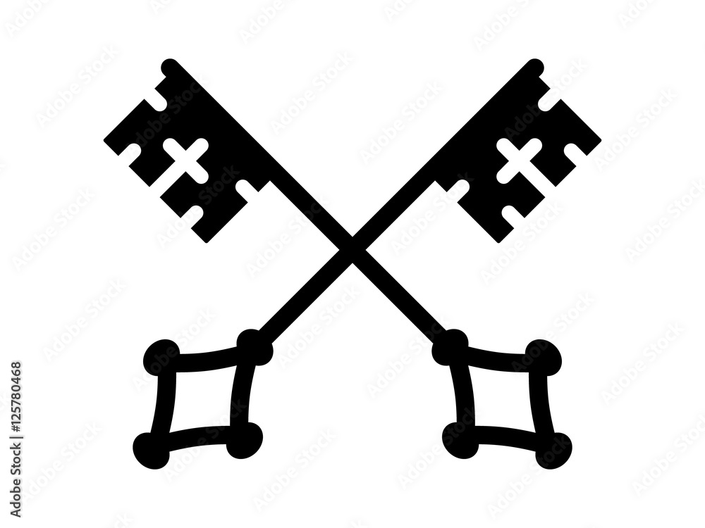 Crossed keys of heaven flat icon for apps and websites Stock Vector ...