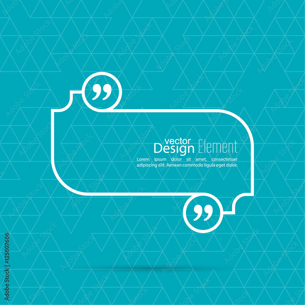 Quotation Mark Speech Bubble. Stock Vector | Adobe Stock