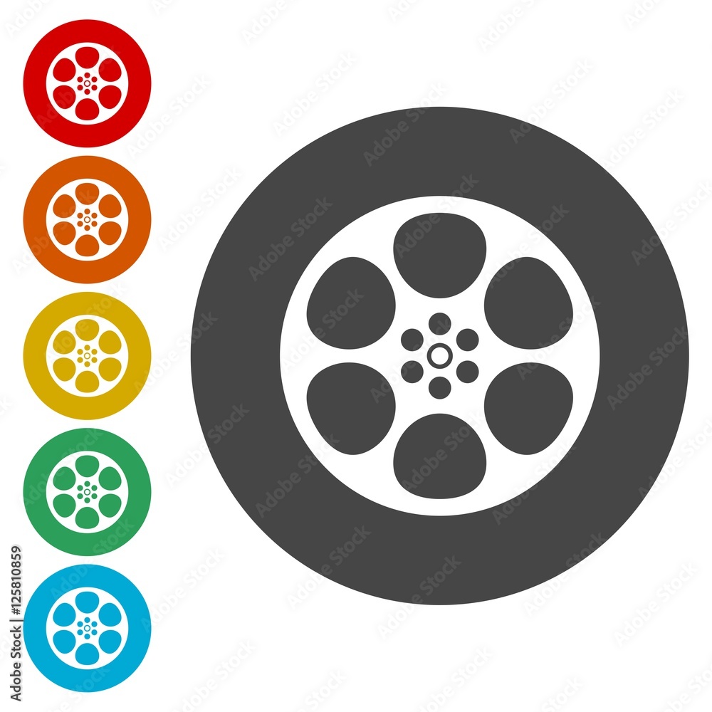 Film reel icon Stock Vector | Adobe Stock