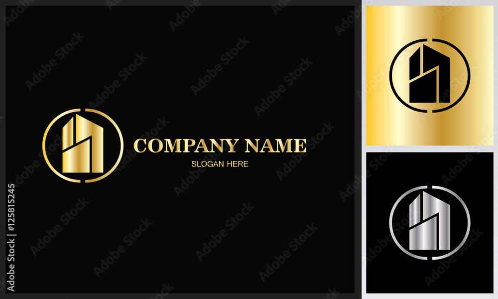 building gold logo Stock Vector | Adobe Stock