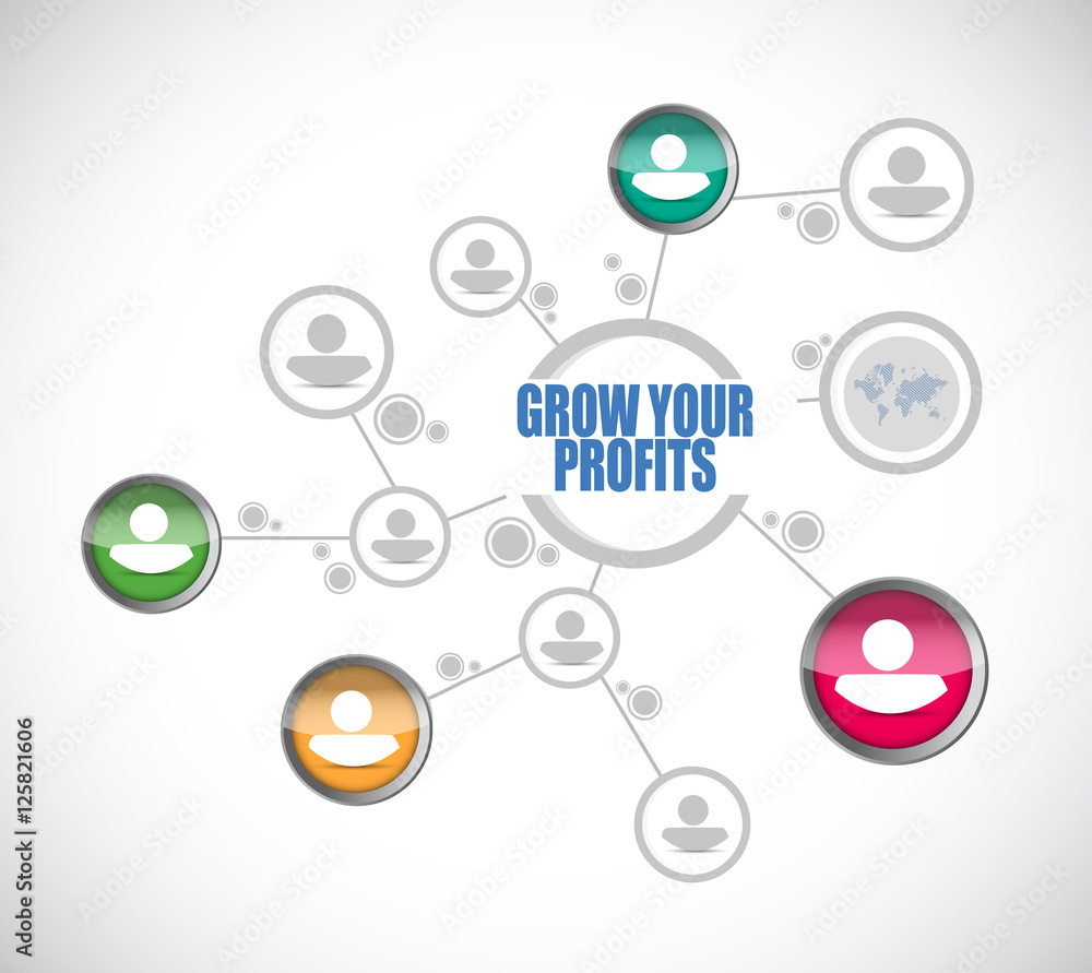 grow your profits people diagram sign concept ilustración de Stock ...