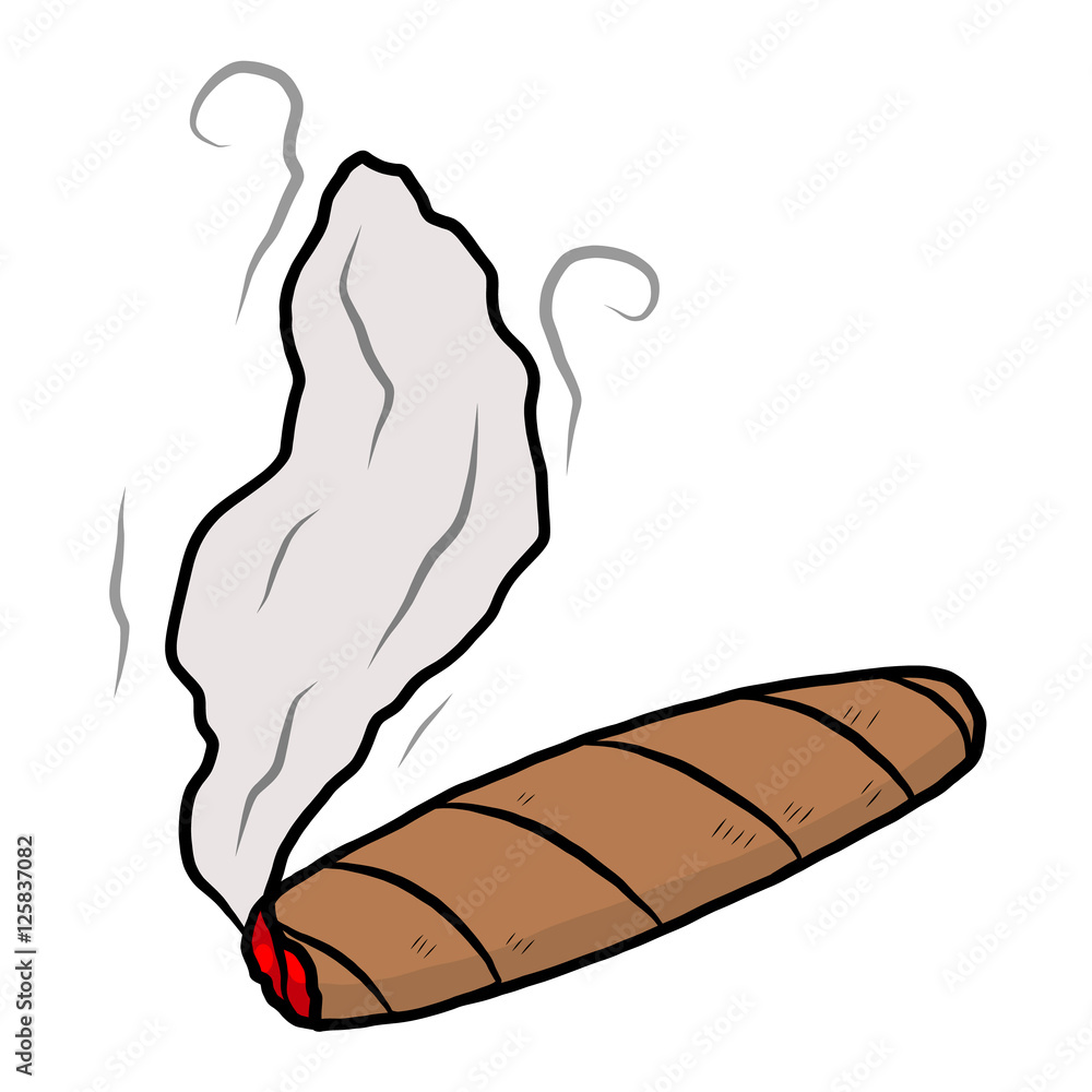 cigar / cartoon vector and illustration, hand drawn style, isolated on ...