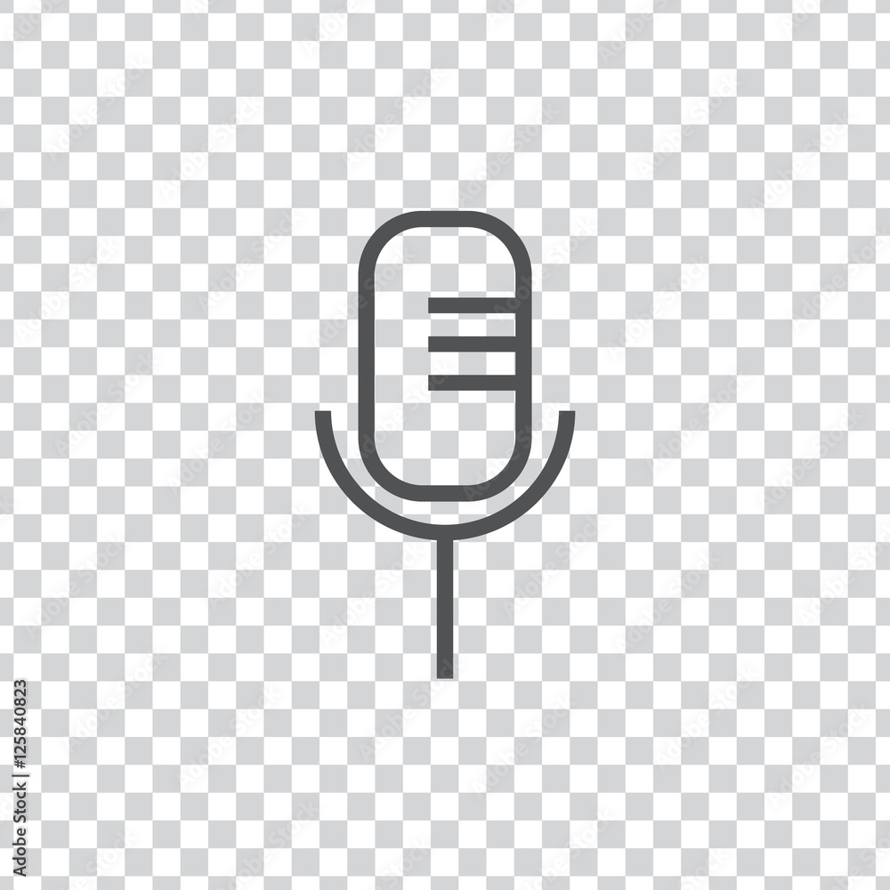 Microphone icon vector, clip art. Also useful as logo, web UI element ...