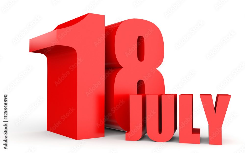 July 18. Text on white background. Stock-Illustration | Adobe Stock