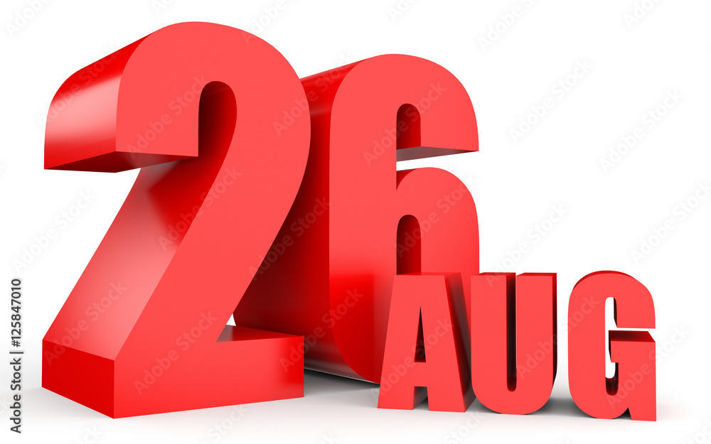 August 26. Text on white background. Stock-Illustration | Adobe Stock