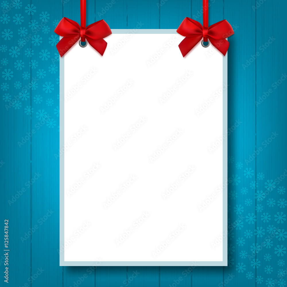 Mockup Christmas poster, Empty blank A4 size, white placard hanging on ...