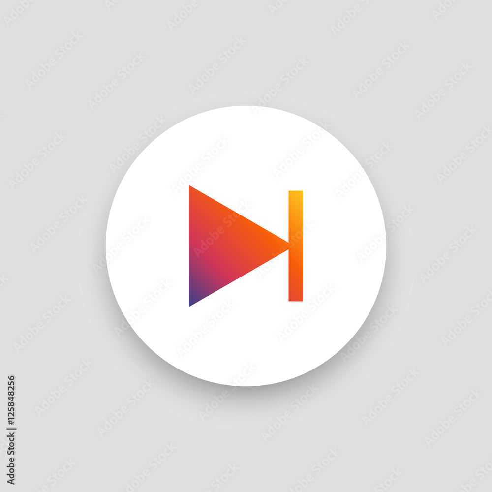 Next track icon vector, clip art. Also useful as logo, circle app icon ...