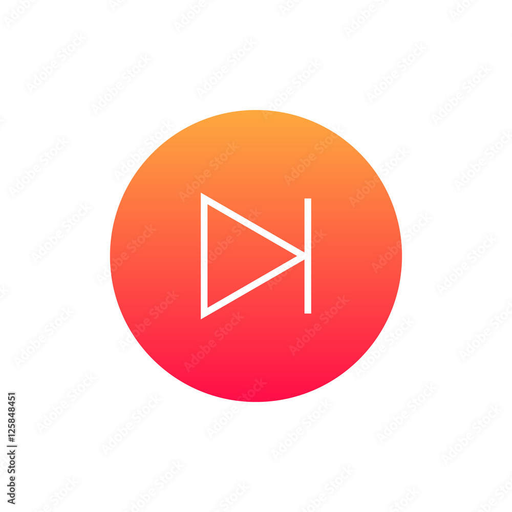 Next track icon vector, clip art. Also useful as logo, circle app icon ...