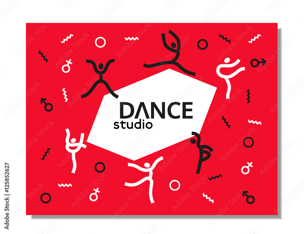 Dance icon concept. Ballet studio logo design template. Fitness dance ...