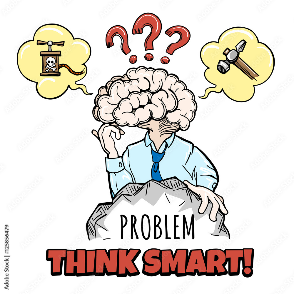 Human brain in thinking process Stock Vector | Adobe Stock