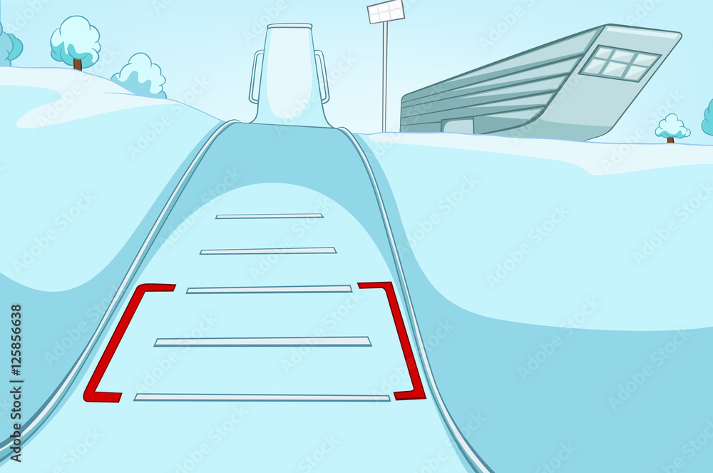Cartoon background of ski resort. Stock Illustration | Adobe Stock
